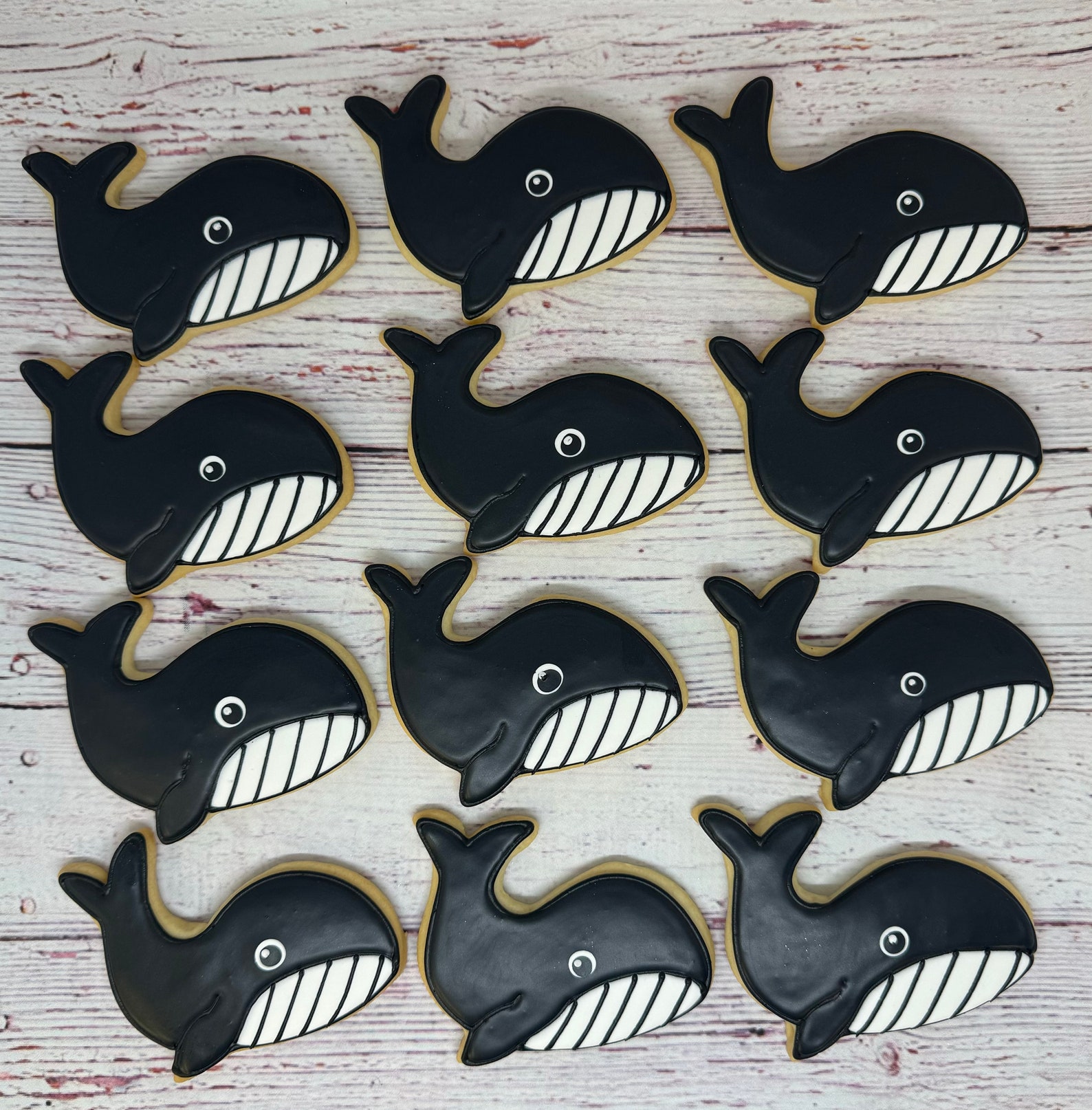 Whale Cookie Favors, Sea Theme Cookies, Whale Cookies for Birthday ...