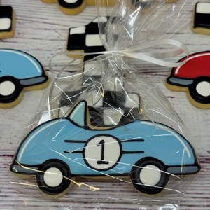 Race Car Cookie Favors, Number Cookies for Birthday, Cute Race Theme ...