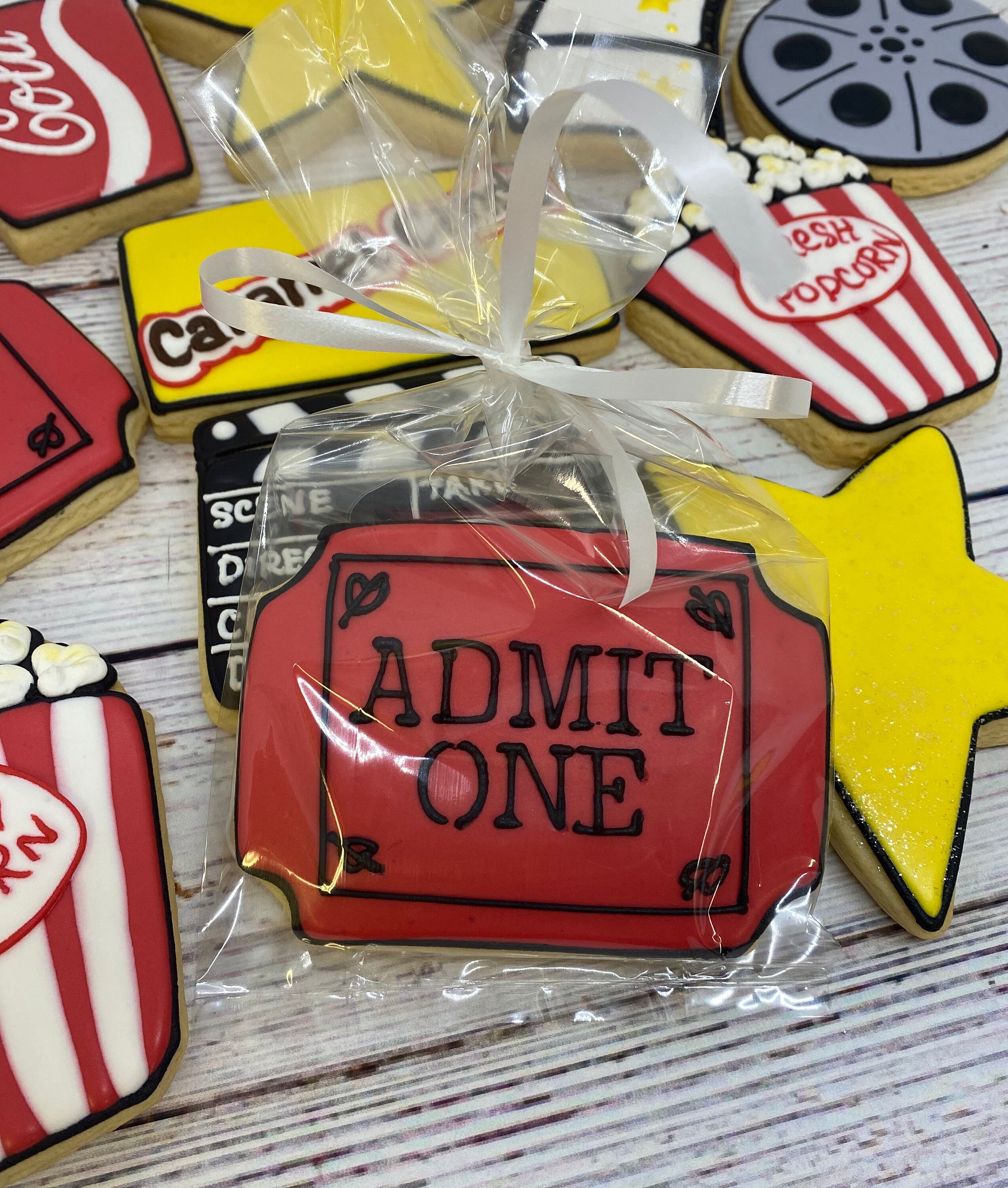 Movie Night Party Favors, Movie Theme Cookies, Movie Ticket Cookies ...