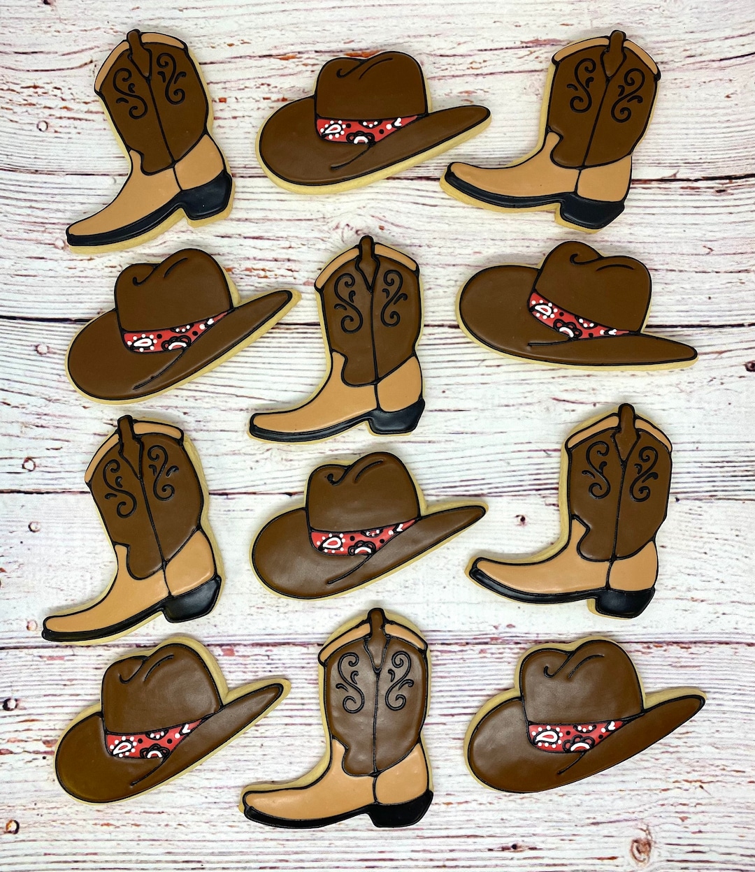 Cowboy Hat Cookies, Cowboy Theme Cookie Favors, Western Theme Cookie ...
