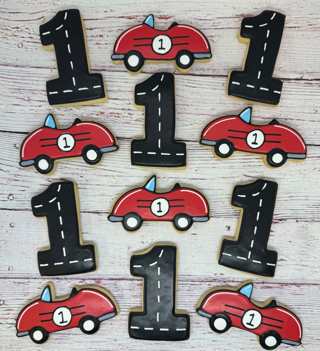 Race Car Cookie Favors, Number Cookies for Birthday, Cute Race Theme ...