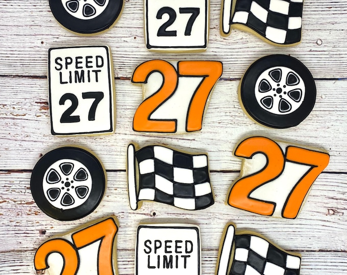 Racing Theme Cookie Favors Car Theme Cookies for Birthday | Etsy
