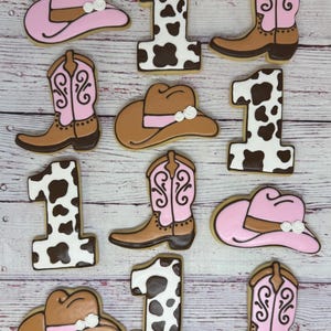 1st Rodeo Party Favors, Cowboy Cowgirl Cookies, Western Theme First ...
