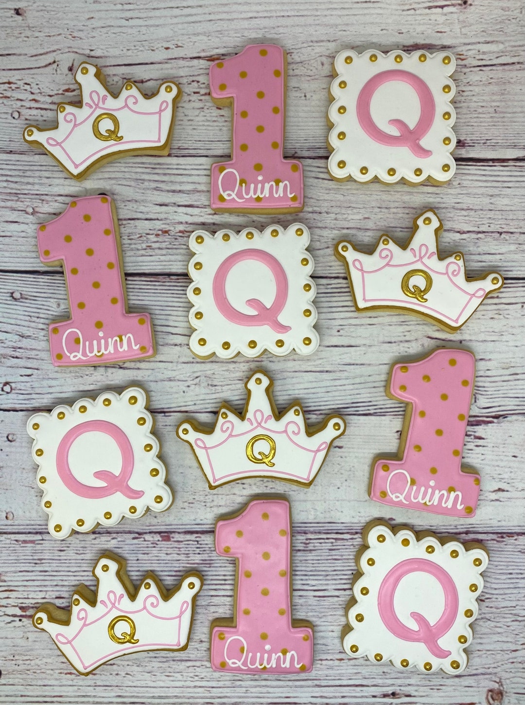 Princess Themed Party Favors, 1st Birthday Princess Cookies, Crown ...