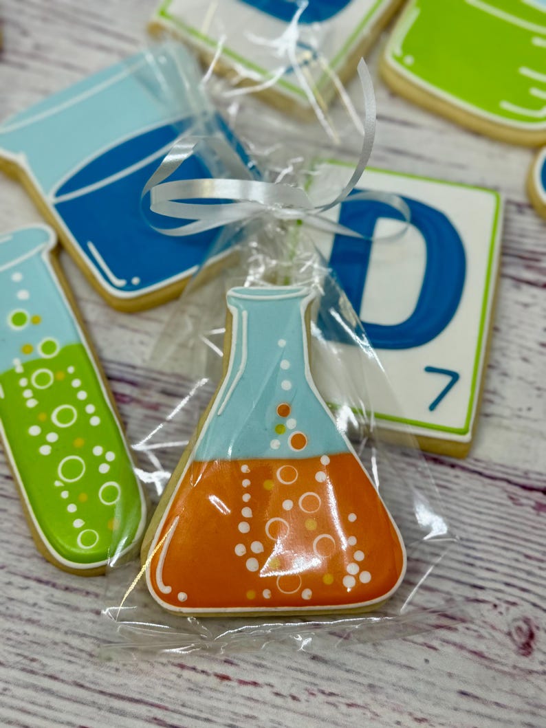 Science Theme Birthday Cookies,mad Scientist Party Favors, Birthday ...
