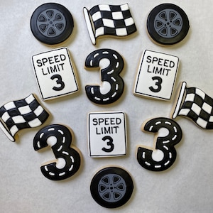 Racing Theme Cookie Favors, Car Theme Cookies for Birthday, Cute Race ...