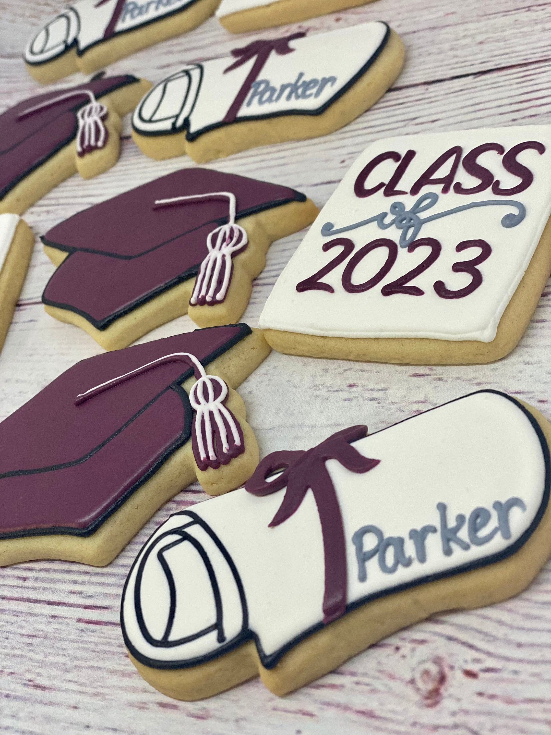 Graduation Party Favors, Grad Cookies, Grad Cap Cookies, Diploma Scroll ...