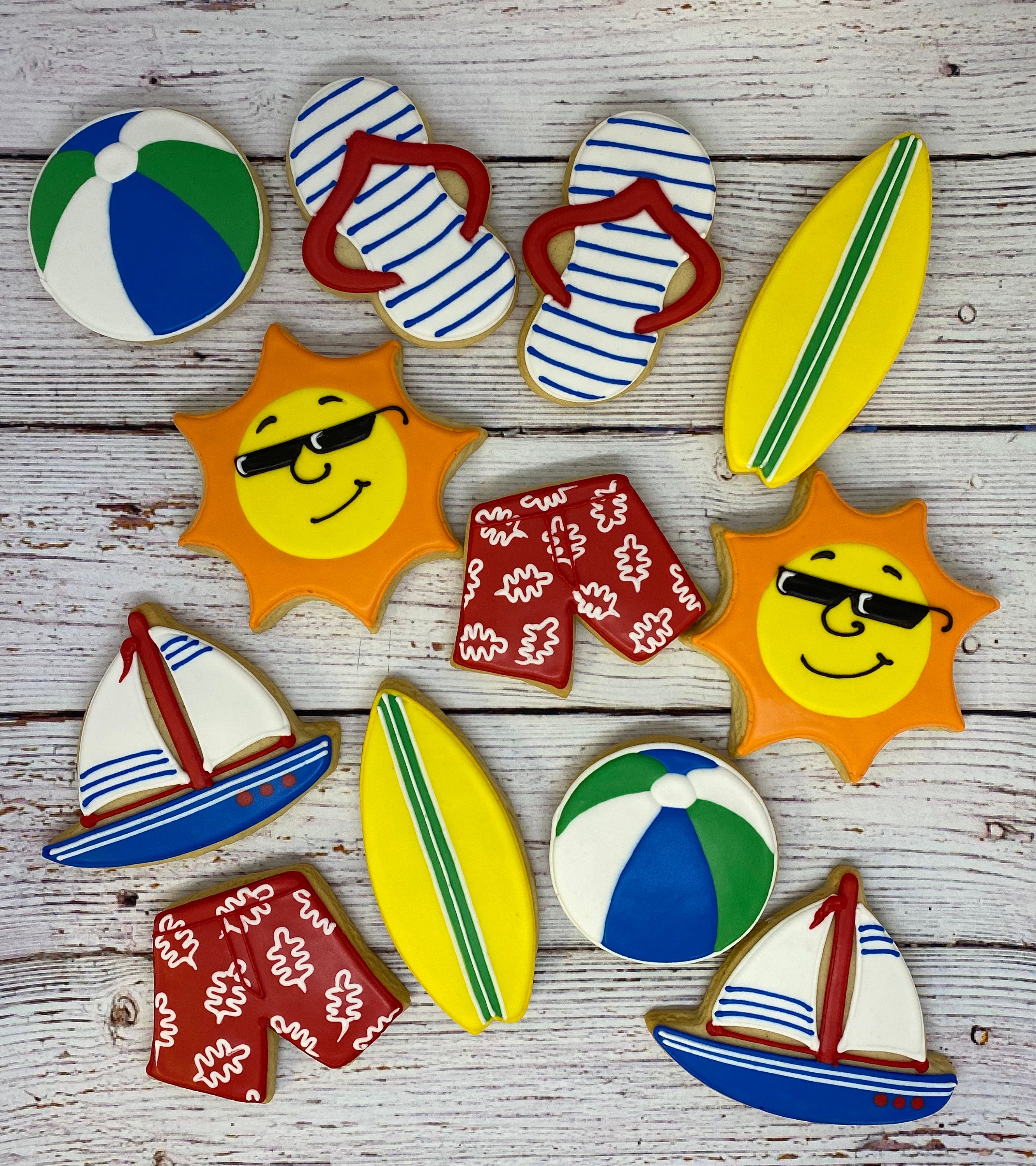 Beach Theme Cookie Favors Beach Party Cookies Surf Cookies | Etsy