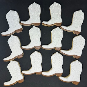 White Cowboy Boot Party Favors, Wedding Theme Cowgirl Boot Cookies ...