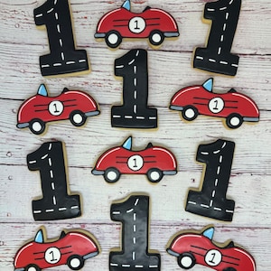 Formula One Theme Party Favors, First Birthday Cookies, Race Theme ...