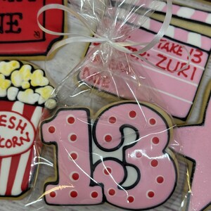 Birthday Movie Night Party Favors, Movie Theme Birthday Cookies, Movie ...