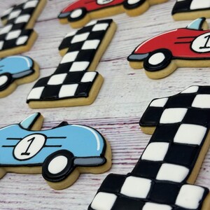 Race Car Cookie Favors, Number Cookies for Birthday, Cute Race Theme ...
