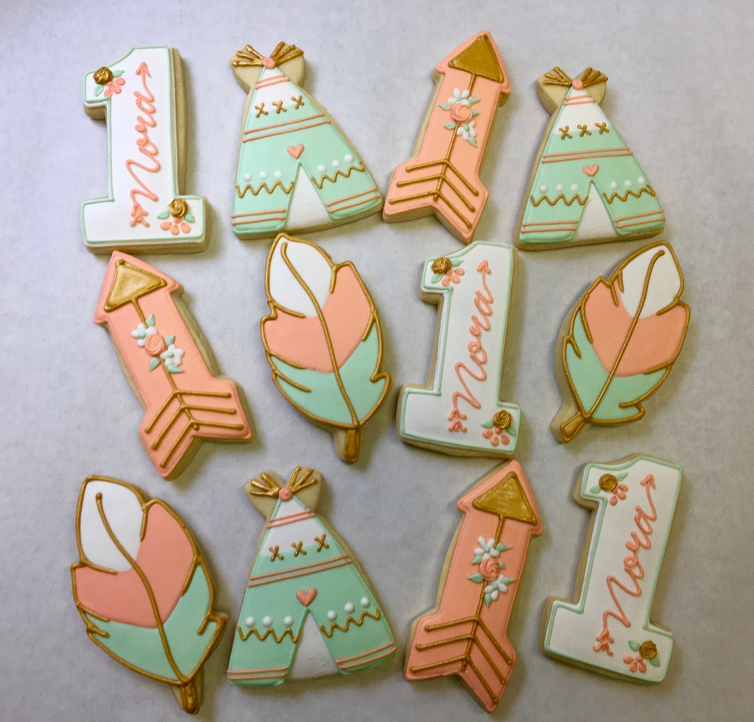 Boho Chic Cookies, 1st Birthday Cookies, Tribal Cookies, Boho Chic ...