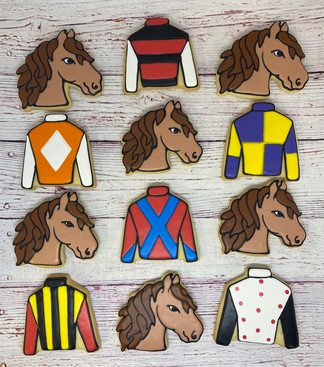 Derby Party Favors: Jockey Silk & Stallion Sugar Cookies - Etsy