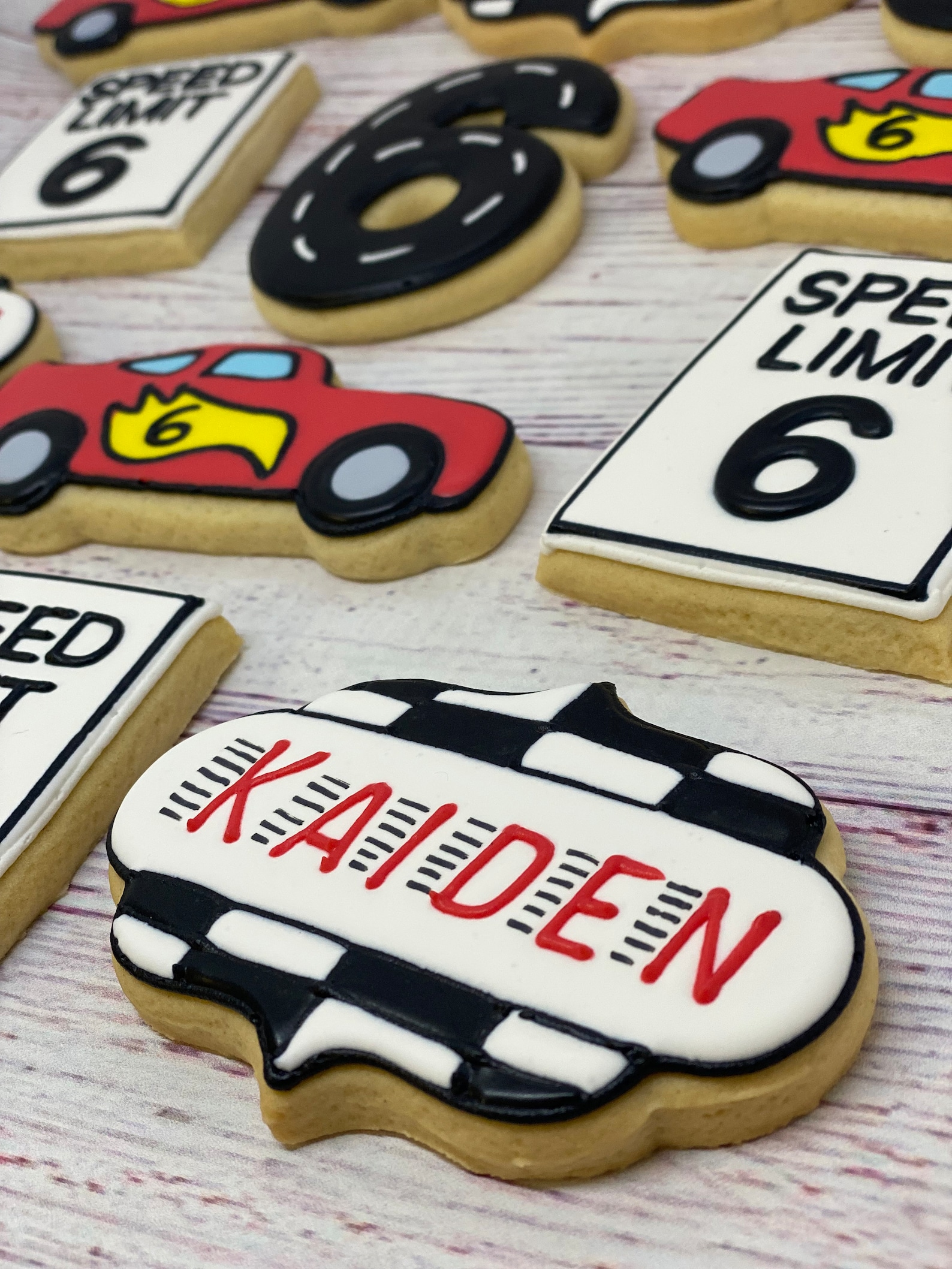 Racing Theme Cookie Favors, Car Theme Cookies for Birthday, Cute Race ...