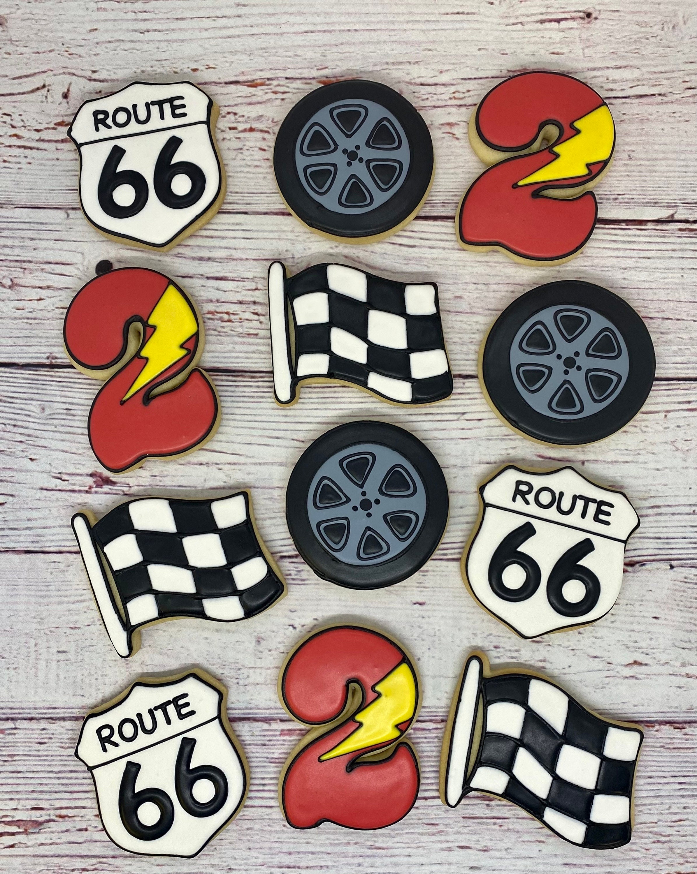 Car Theme Cookie Favors, Racing Theme Cookies for Birthday, Cute Race ...