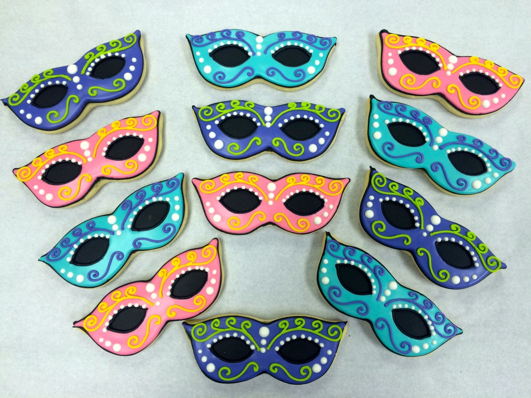 Mardi Gras Cookie Favors, Mardi Gras Mask Cookies, Mardi Gras Cookies ...