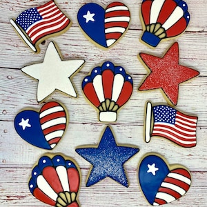 4th of July Cookies, Independence Day Cookies, Patriotic Cookie Favors ...