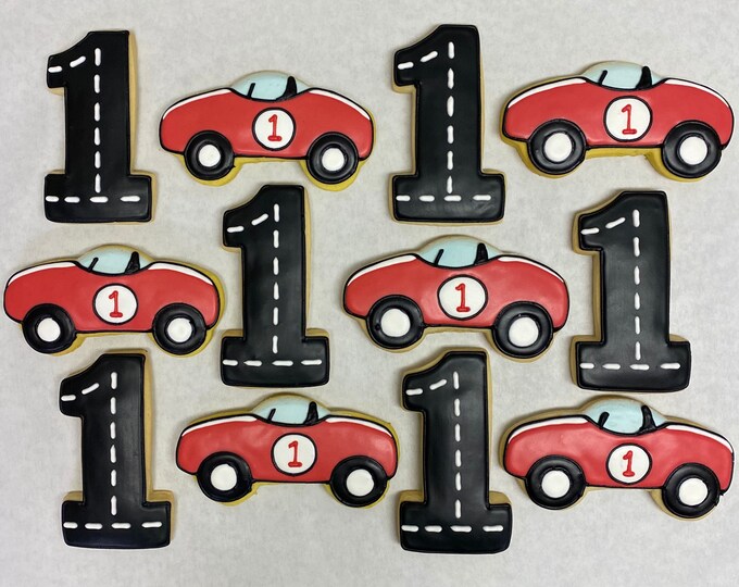 Formula One Theme Party Favors First Birthday Cookies Race | Etsy