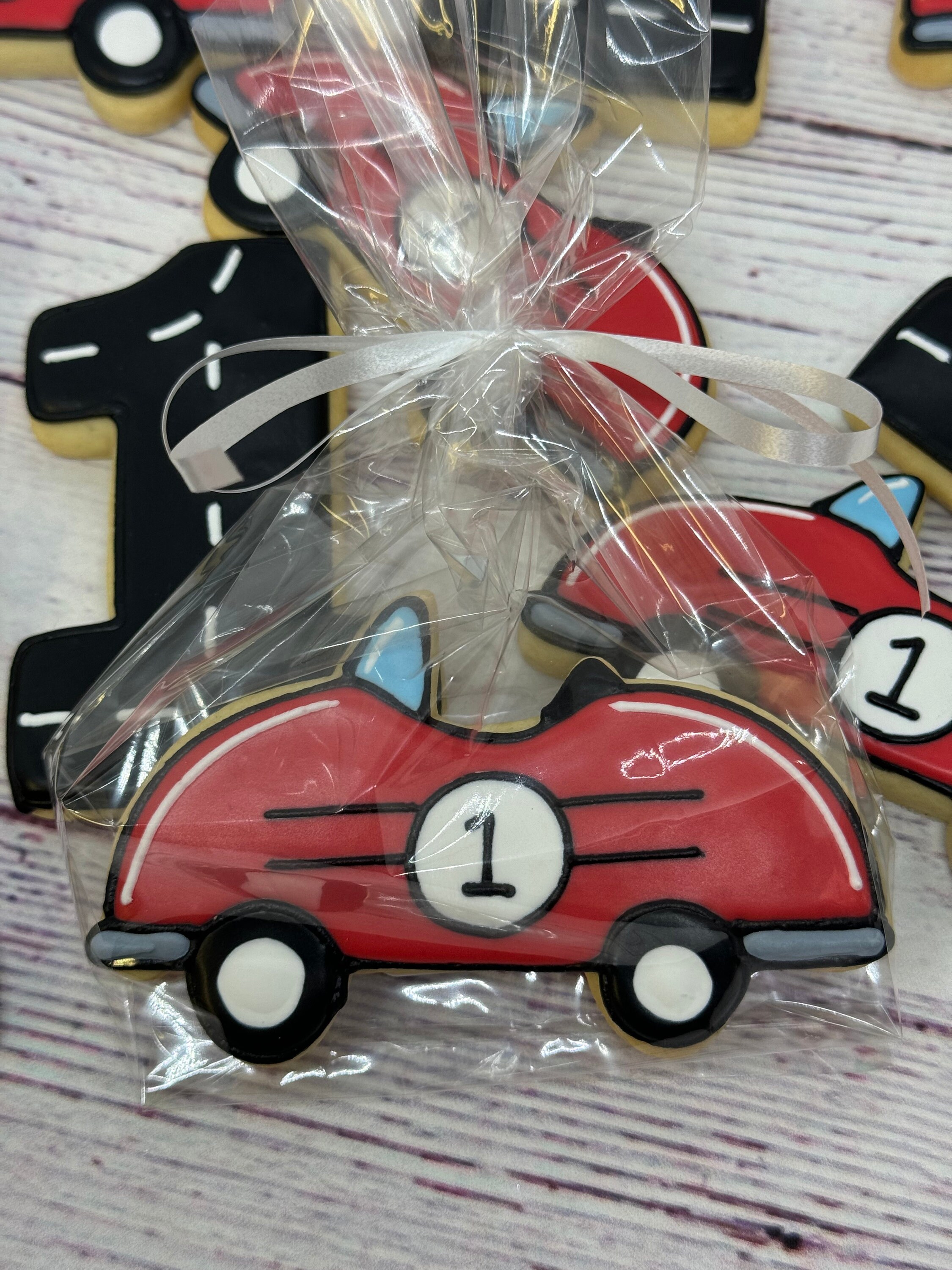 Race Car Cookie Favors, Number Cookies for Birthday, Cute Race Theme ...