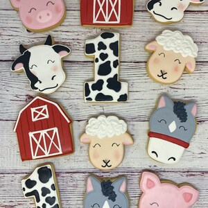 Farm Theme Cookie Favors - With Barn, Horse, Pig, Chick, Sheep, and Cow ...