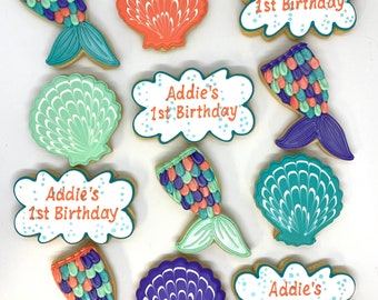 Ocean & Seashell Cookies Custom Sugar Cookies Kids - Etsy