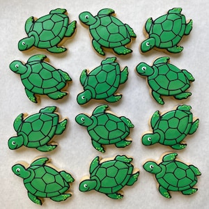 Turtle Cookie Favors for Birthday Parties, Sea Turtle Cookies for ...