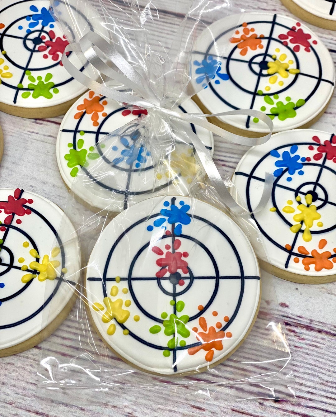 Paintball Party Inspired Cookie Favors, Splatball Cookies, Paintball ...