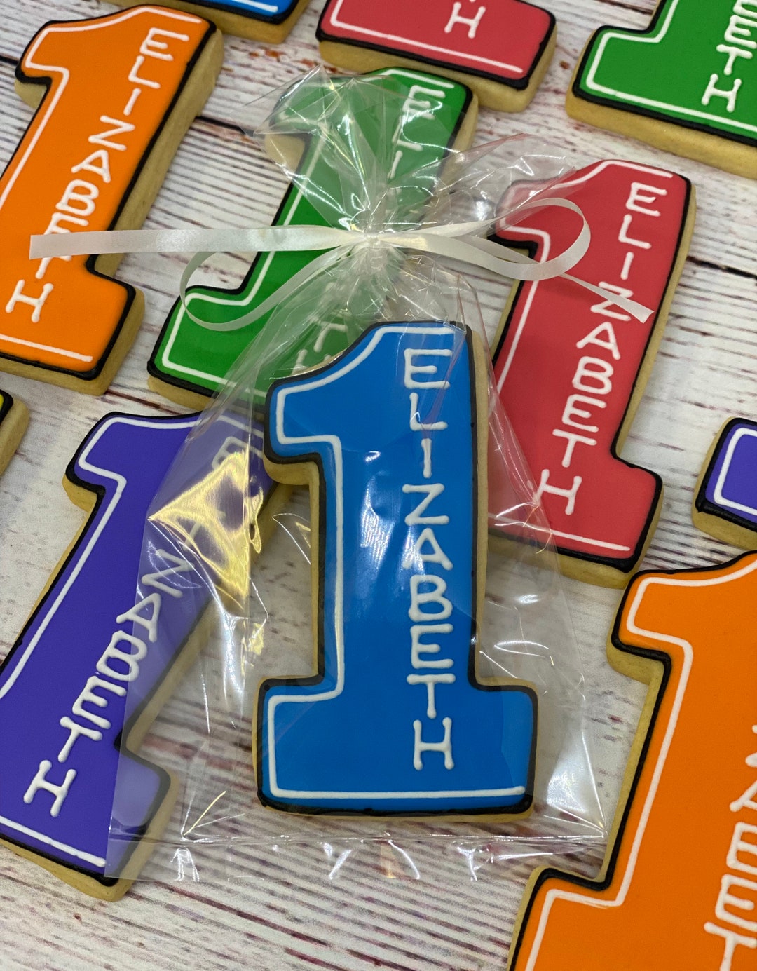 Personalized Birthday Party Cookies, Number Shaped Cookies for ...