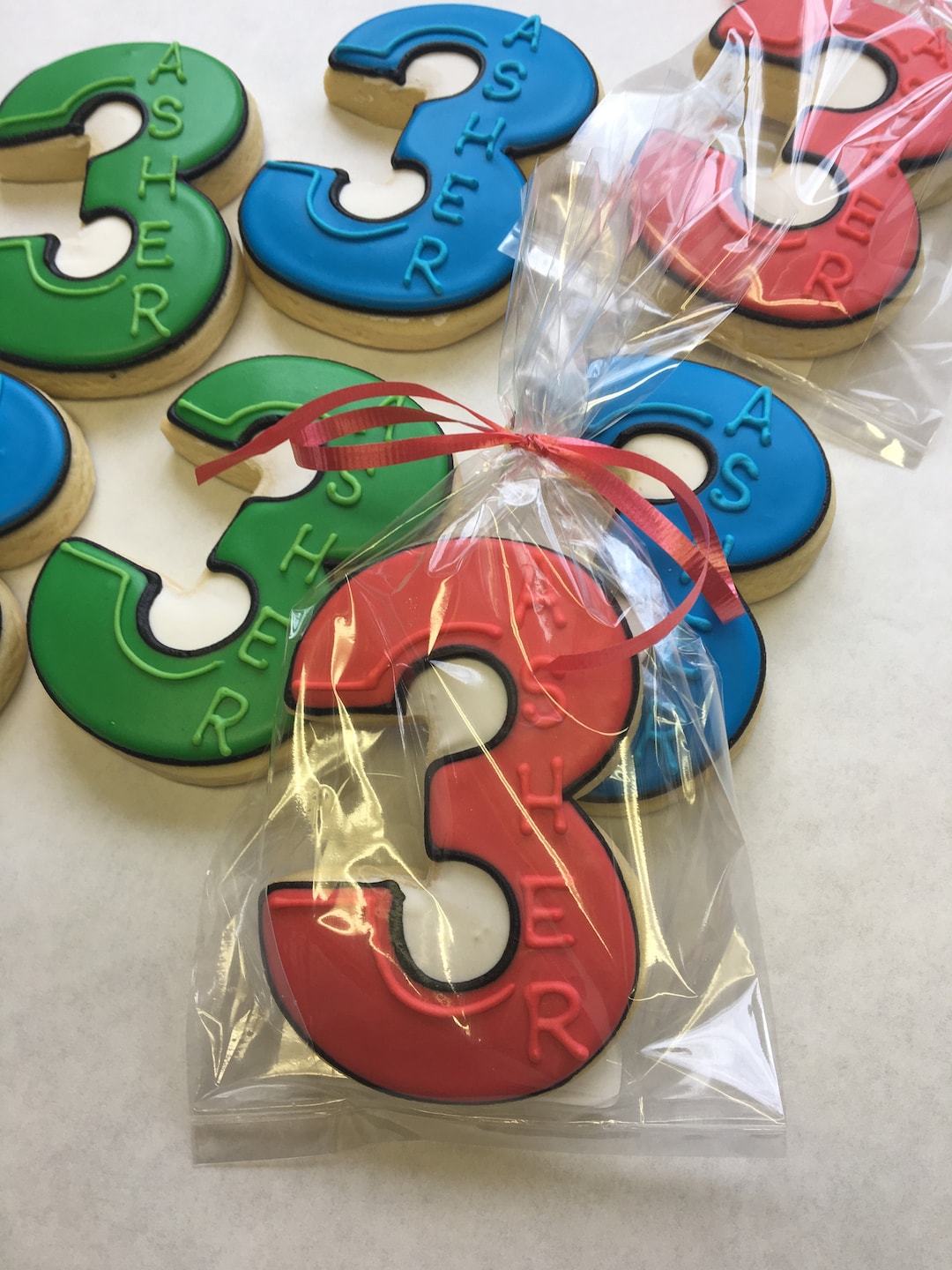 Personalized Birthday Party Cookies, Number Shaped Cookies for ...