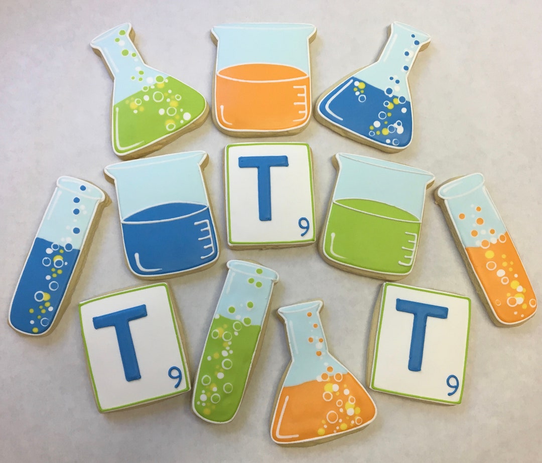 Science Theme Birthday Cookies,mad Scientist Party Favors, Birthday ...