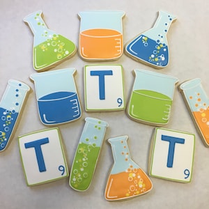 Science Theme Birthday Cookies,mad Scientist Party Favors, Birthday ...