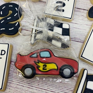 Racing Theme Cookie Favors, Car Theme Cookies for Birthday, Cute Race ...