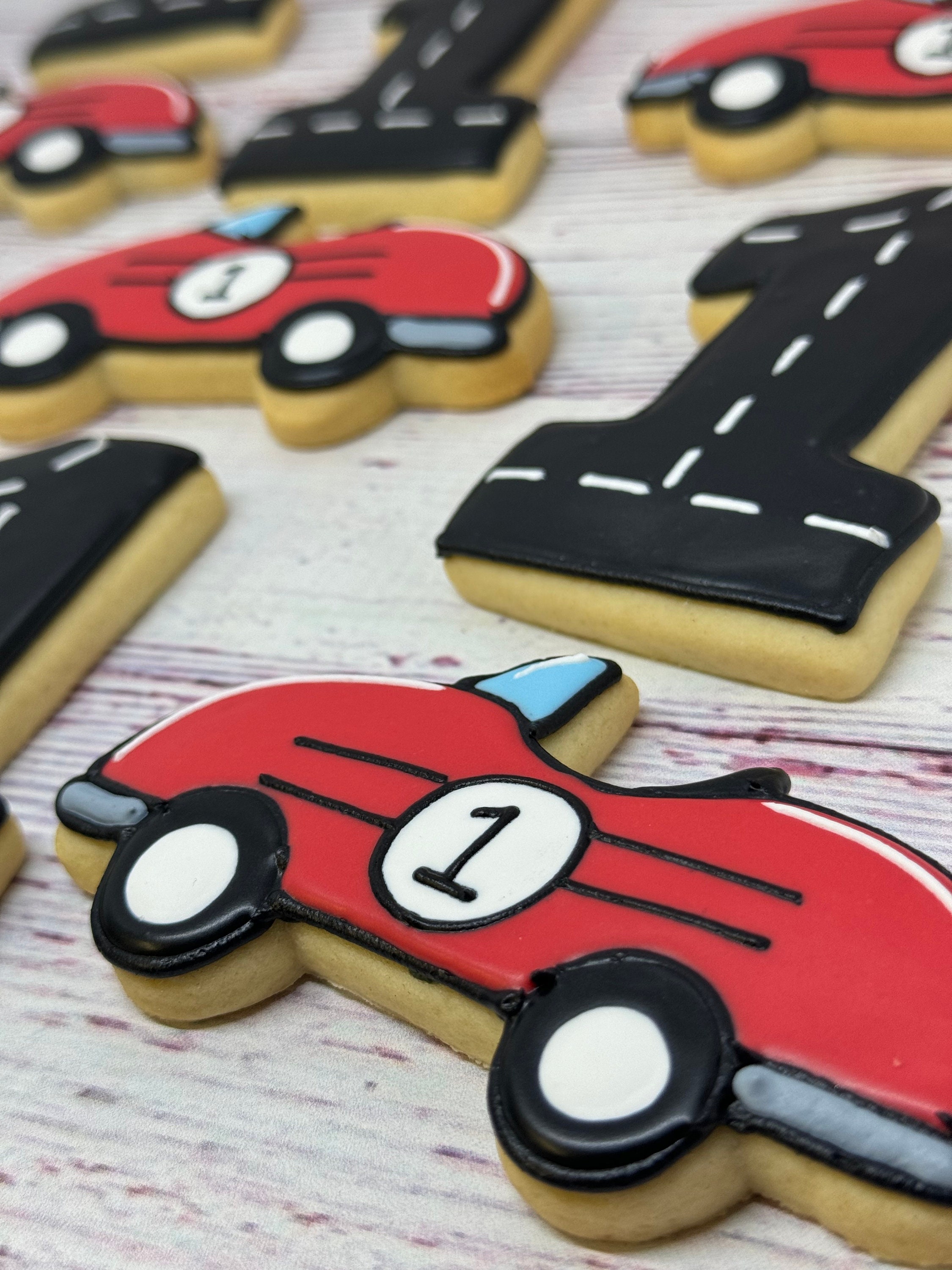 Formula One Theme Party Favors, First Birthday Cookies, Race Theme ...