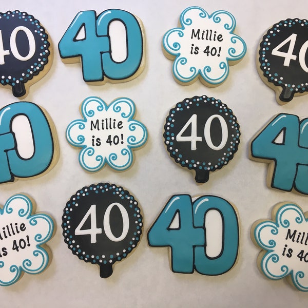 40th Birthday Cookie - Etsy