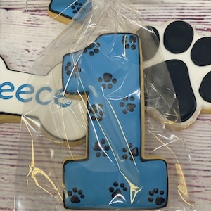 Dog Theme Party Favors, Birthday Party Favor Cookies, Paw Print Cookies ...
