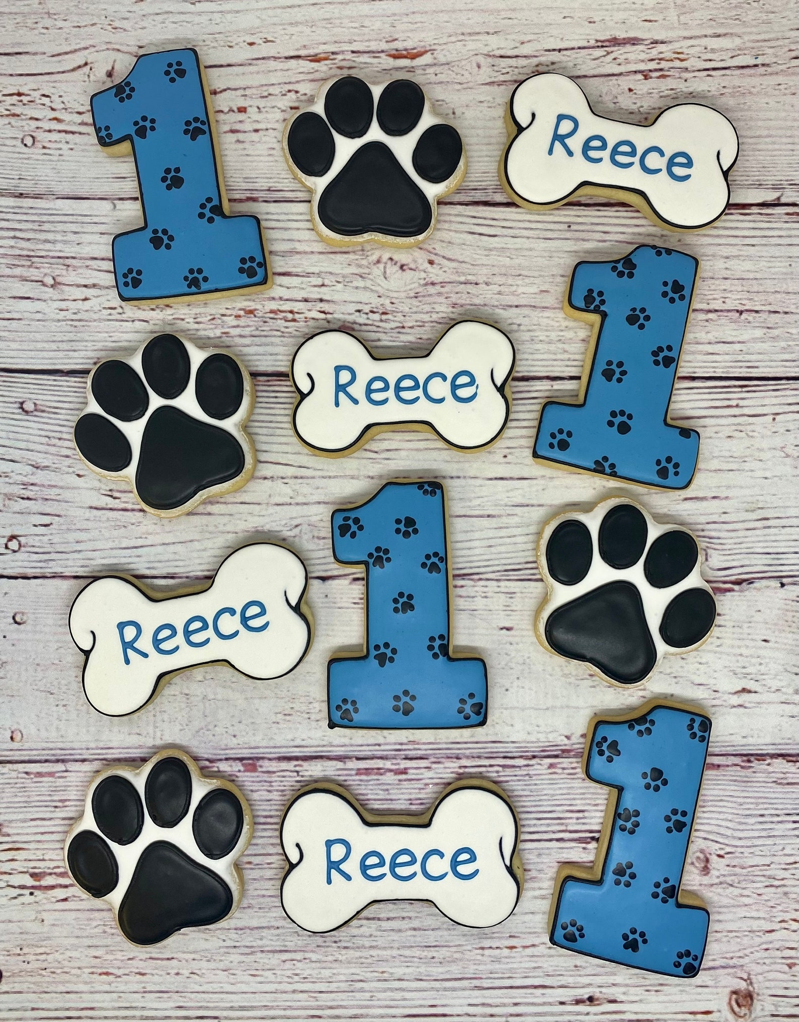 Dog Theme Party Favors, Birthday Party Favor Cookies, Paw Print Cookies ...