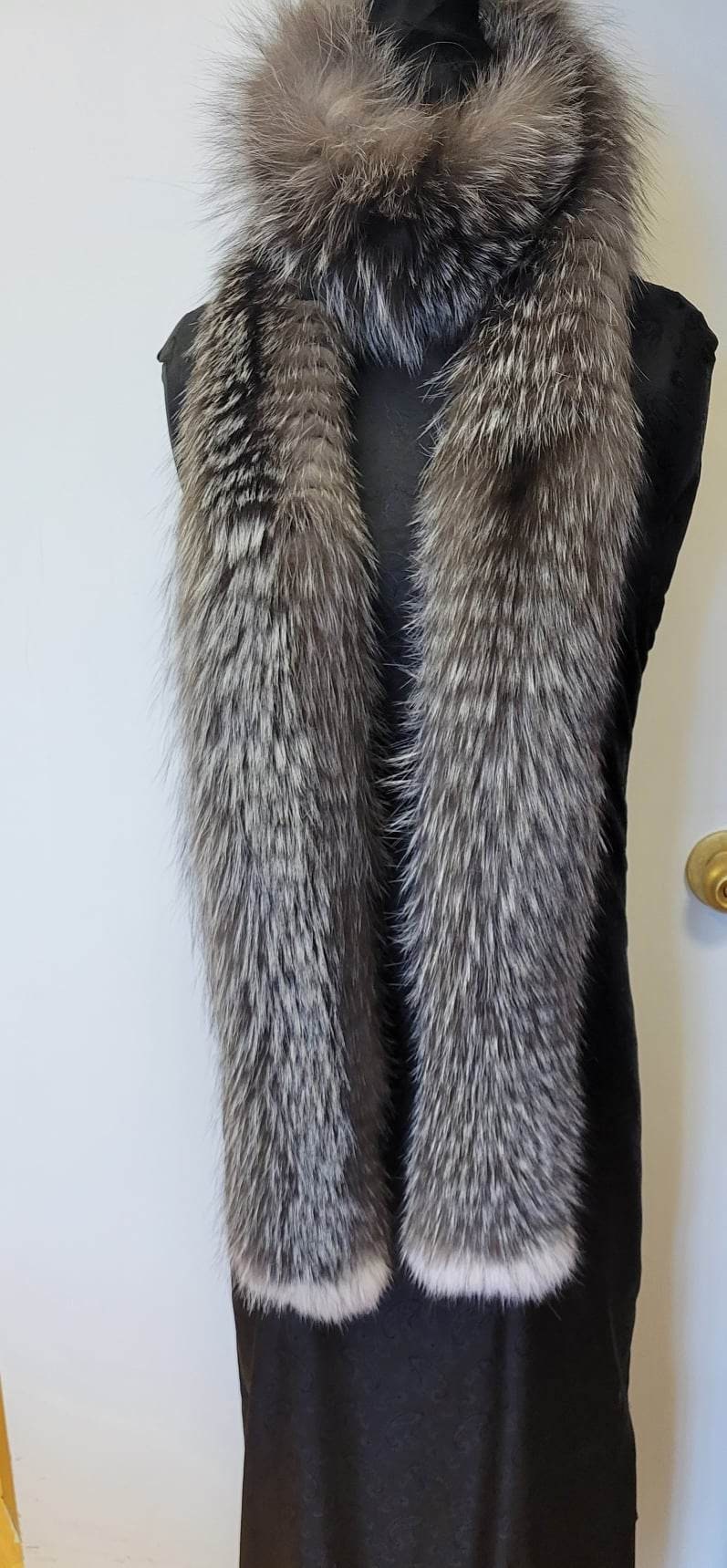 Natural Silver Fox Fur Scarf 90 Appr Length - Etsy