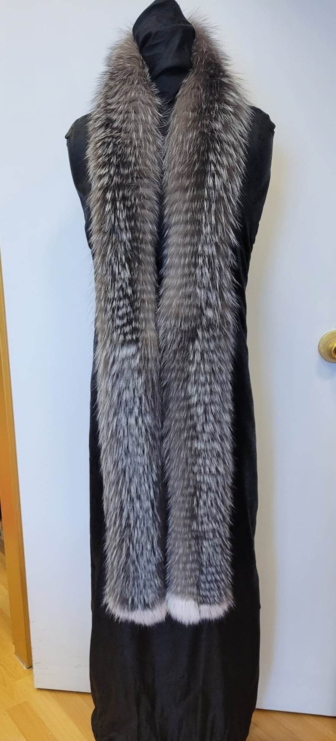Natural Silver Fox Fur Scarf 90 Appr Length - Etsy