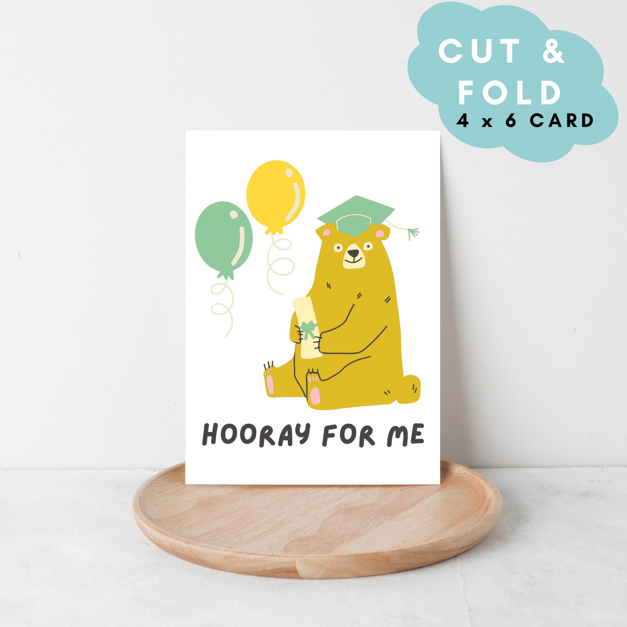 Printable Bear Preschool Graduation Card for Him Kindergarten ...
