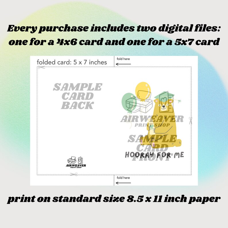 Printable Bear Preschool Graduation Card for Him Kindergarten ...