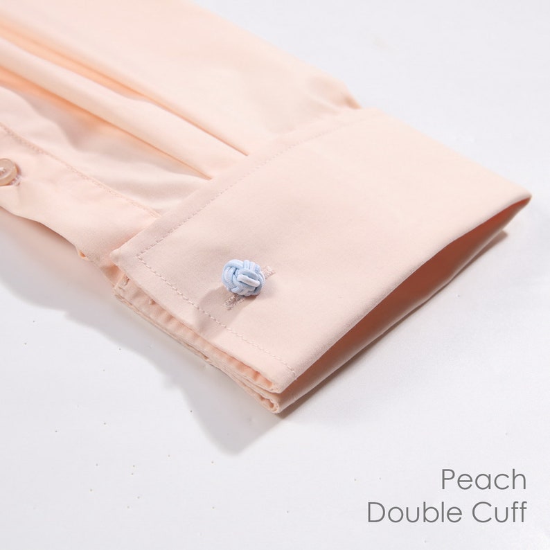 Mens Formal Shirt Summer Peach,single Double Cuff Option.wedding Long ...