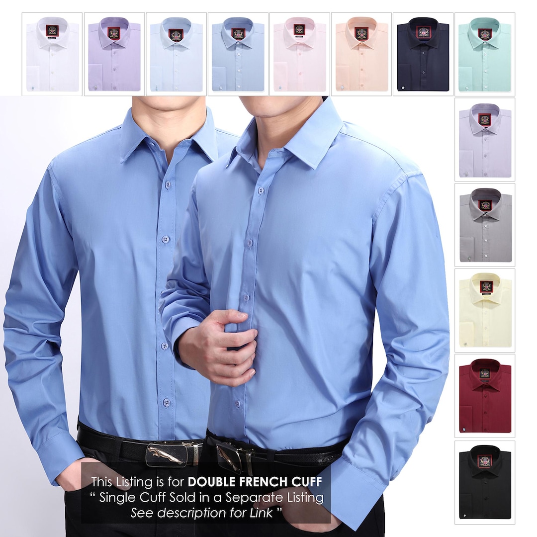 Mens Formal Shirt,double Cuffs Style (free Cufflinks)13 Colours,long ...