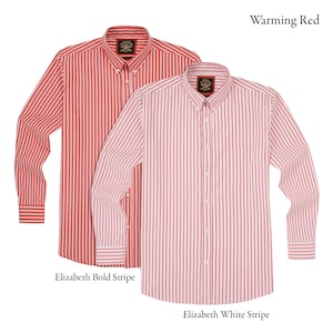 Mens RED Stripe Oxford Shirt Button Down Collar,office or Casual.single ...
