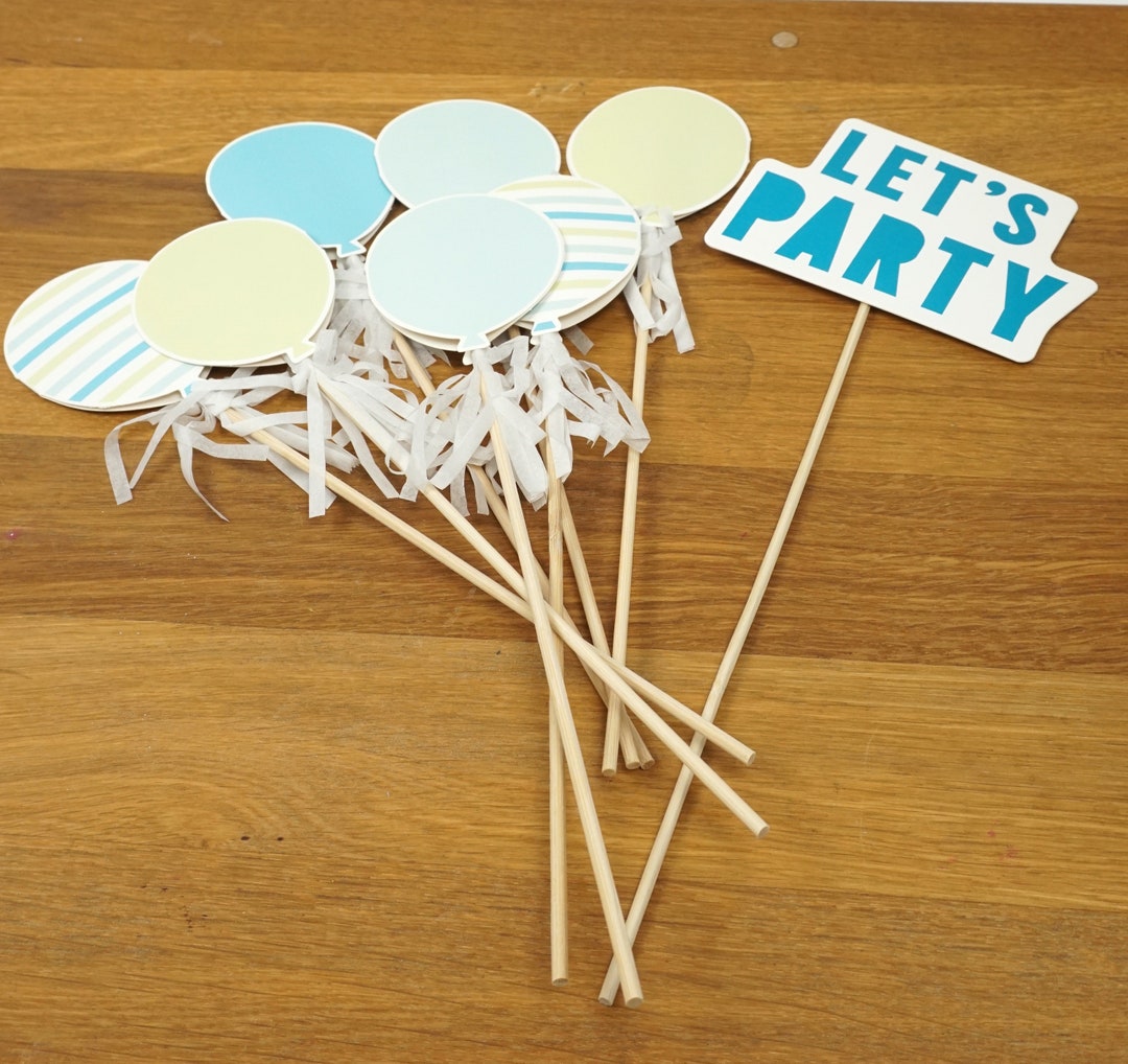 Let's Party Cake Topper Set--paper Cake Topper Decor---party Cake Decor ...