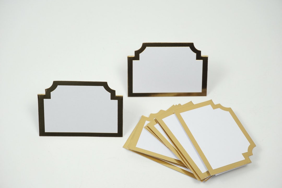 Set of 12 White Placecards With Gold Borderentertaining ...