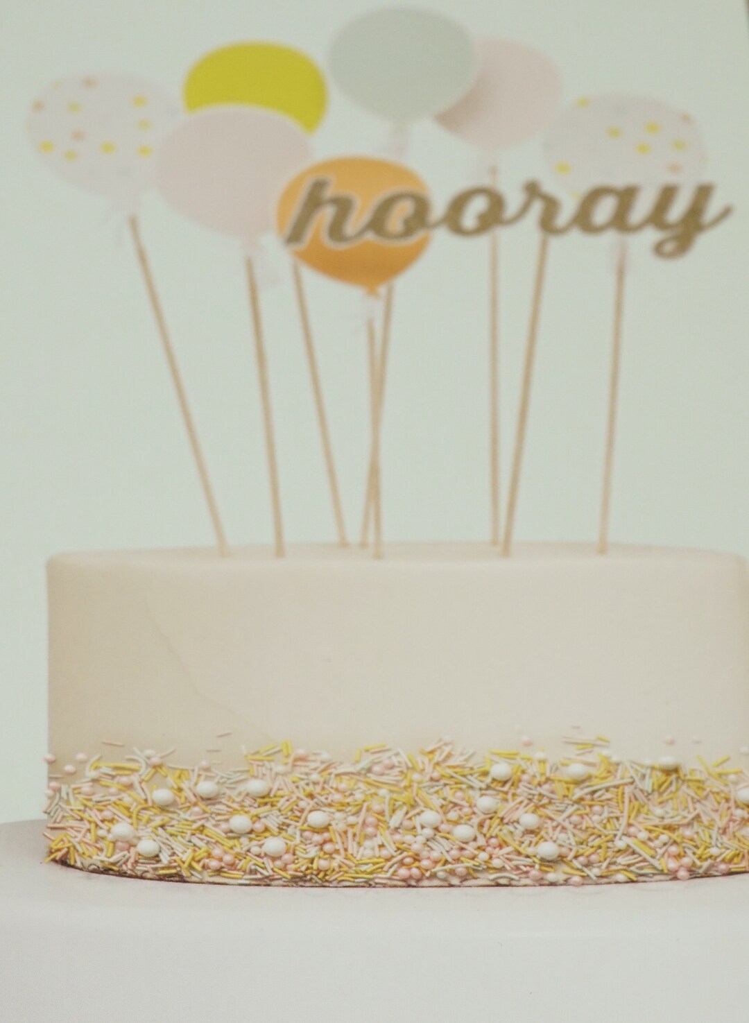 Hooray Cake Topper Set--paper Cake Topper Decor---party Cake Decor - Etsy