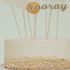 Hooray Cake Topper Set--paper Cake Topper Decor---party Cake Decor - Etsy
