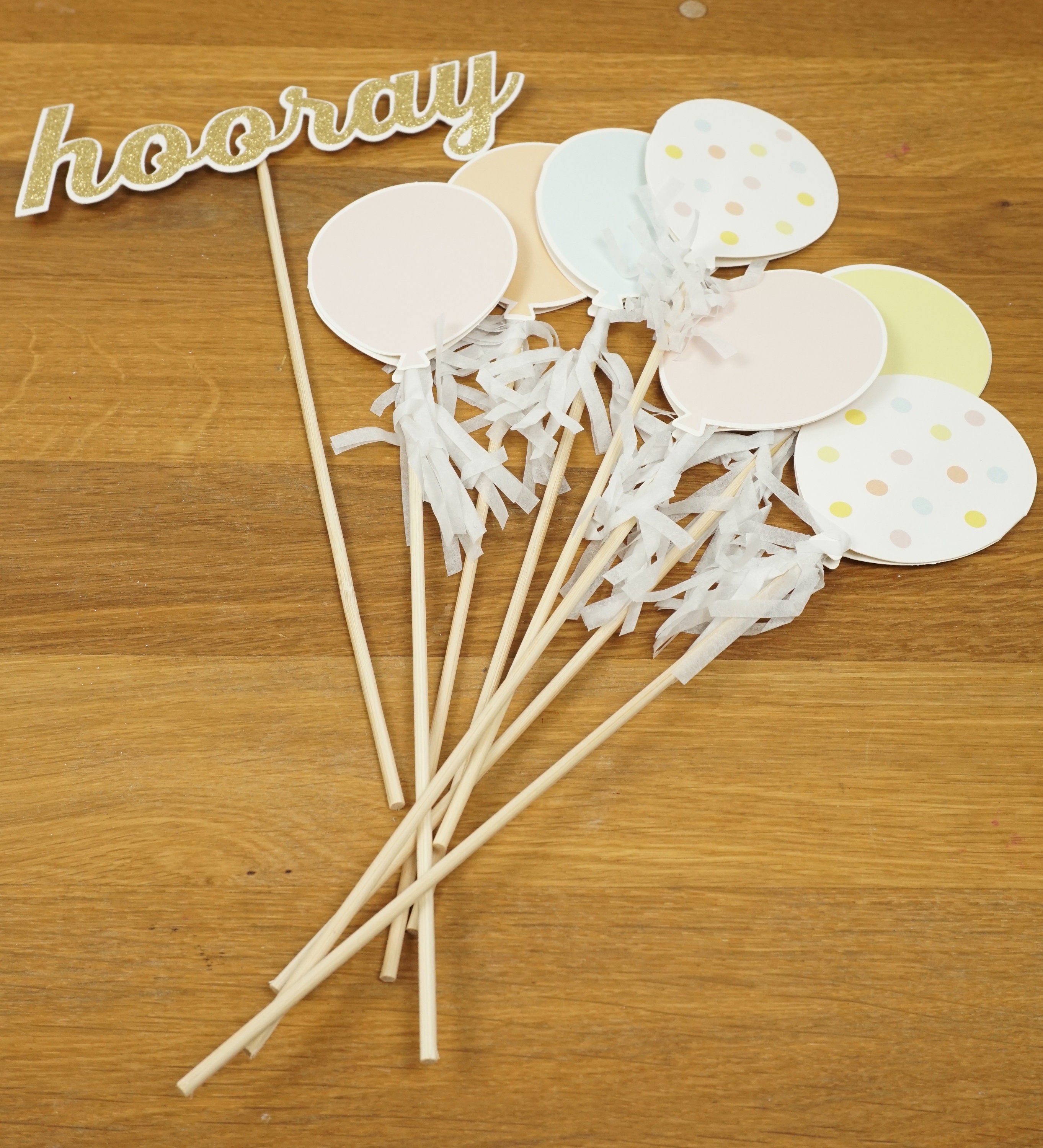 Hooray Cake Topper Set--paper Cake Topper Decor---party Cake Decor - Etsy