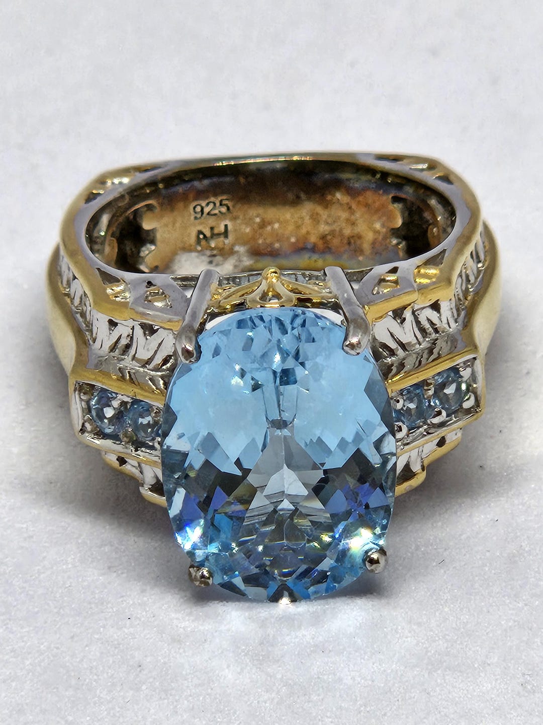 Vintage Sterling Silver Vemeil Ring by Michael Valitutti With a Oval ...
